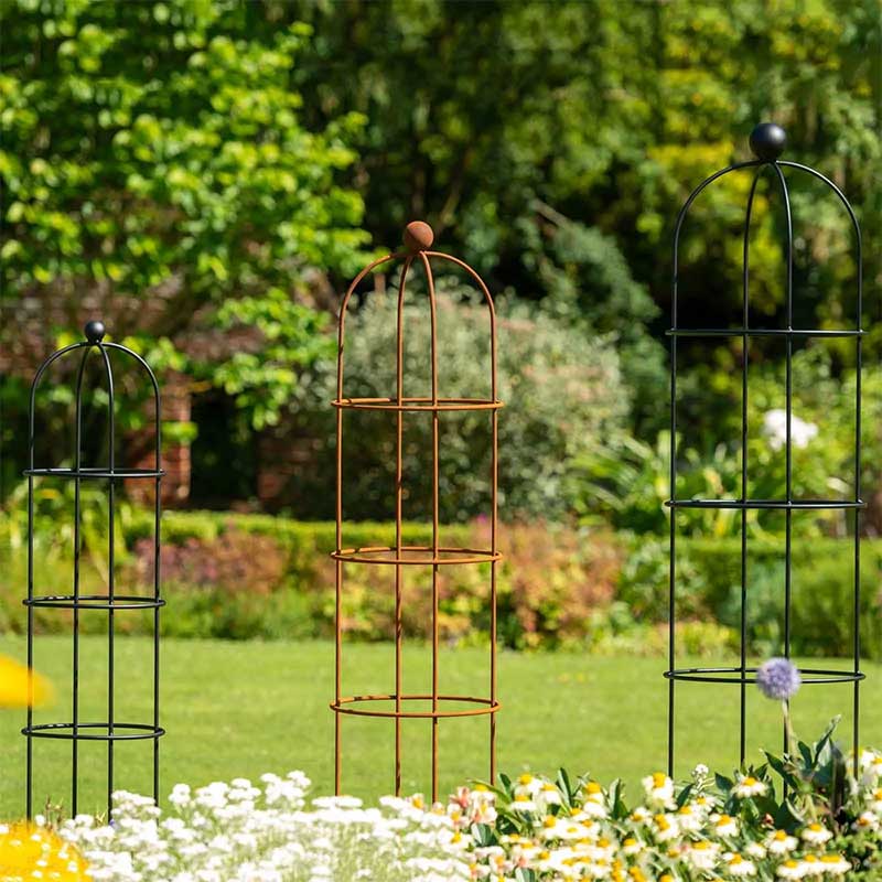 Spaljé Vintage Black Round Obelisk i storek small - Köp online! | Wexthuset